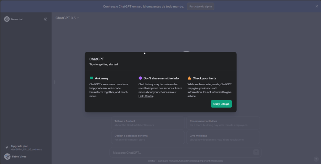 ChatGPT em 7 passos: do cadastro ao primeiro prompt – Fabio Vivas